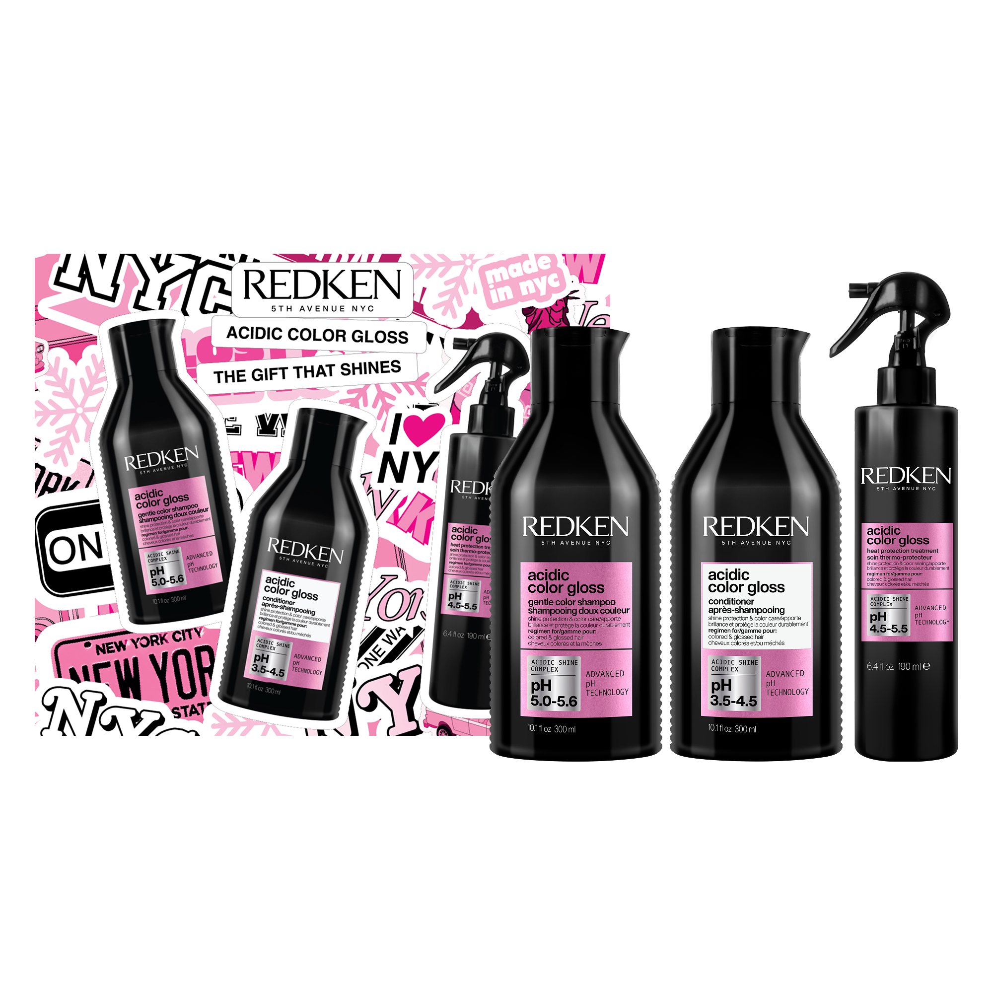 Redken Acidic Color Gloss Xmas Giftset 1. Gift Box 2. ACG Shampoo 300ml ...