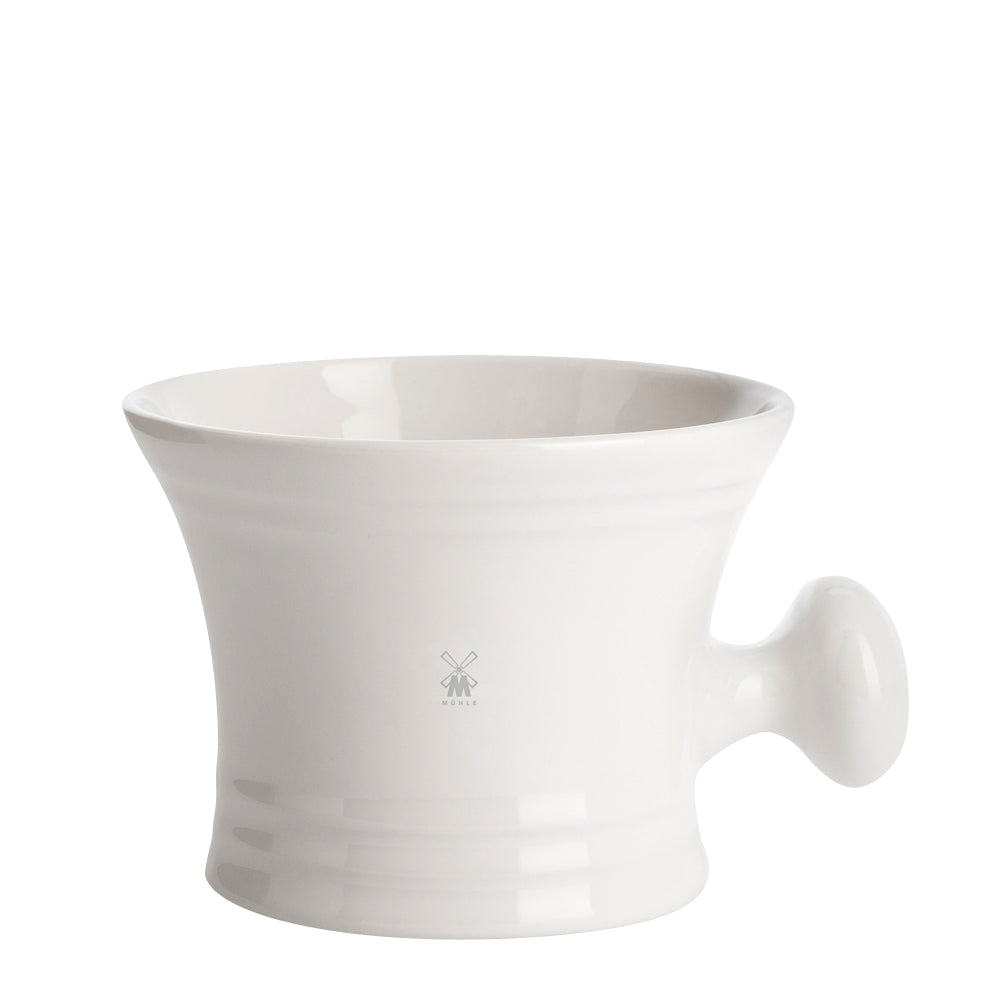 MÜHLE White Porcelain Shaving Crucible with Handle MÜHLE